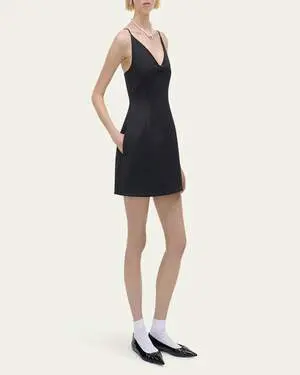 Marc Jacobs Satin Bow Mini Dress - Dark Plum