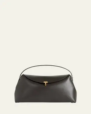 TOTEME T-lock Napa Leather Top-handle Bag - Bark