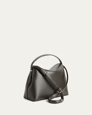 TOTEME T-lock Napa Leather Top-handle Bag - Bark