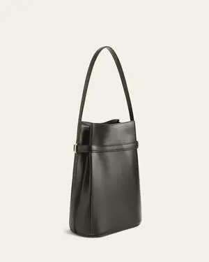 TOTEME Belted Napa Leather Bucket Bag - Bark