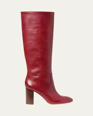 LOEFFLER RANDALL Loeffler Randall Goldy Tall Leather Boots - Wine