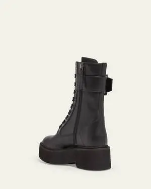 ROGER VIVIER Viv Rangers Leather Combat Boots