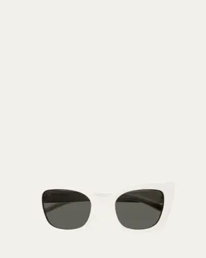Saint Laurent Fashion Show Cat-eye Sunglasses - Ivory