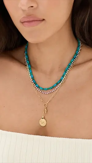 Jia Jia 14k Mini Stripe Opal Necklace
