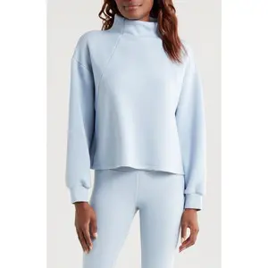 Zella Soft Scuba Knit Funnel Neck Modal Blend Top