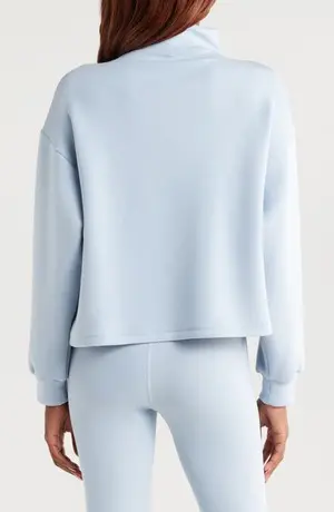 Zella Soft Scuba Knit Funnel Neck Modal Blend Top