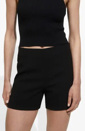 Mango Mid-rise Straight Leg Shorts