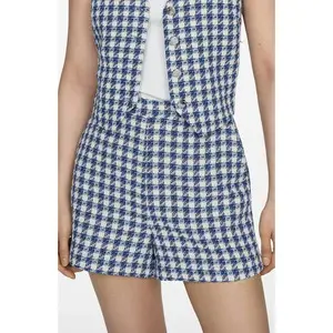 Mango Houndstooth Shorts