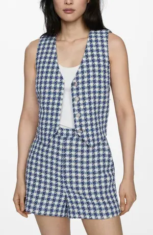 Mango Houndstooth Shorts