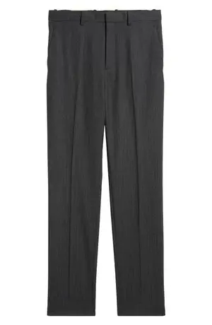 Theory Mayer Herringbone Wool-blend Flannel Trousers - Charcoal Multi