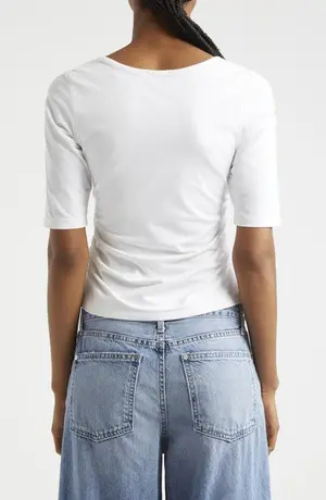 ATM Anthony Thomas Melillo Ruched Stretch Pima Cotton Top