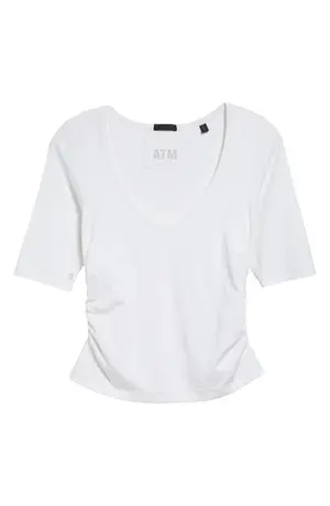 ATM Anthony Thomas Melillo Ruched Stretch Pima Cotton Top