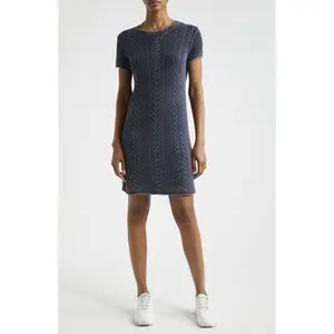 ATM Anthony Thomas Melillo Stonewash Cable Cotton Sweater Dress