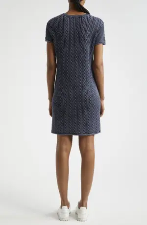 ATM Anthony Thomas Melillo Stonewash Cable Cotton Sweater Dress