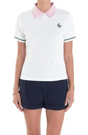 English Factory Sports Club Colorblock Polo - Off White