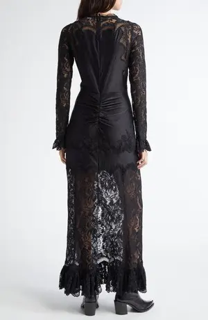 Rabanne Floral Lace Long Sleeve Maxi Dress
