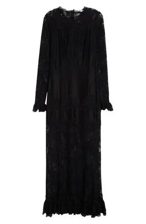 Rabanne Floral Lace Long Sleeve Maxi Dress
