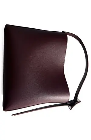 Mango Faux Leather Shopper Tote - Burgundy