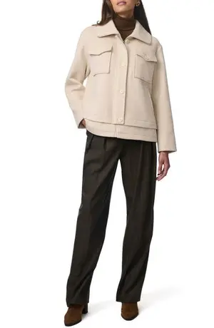 Bernardo Chest Pocket Coat - Putty
