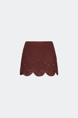 SIMONMILLER Crochet Beep Beep Mini Skirt - Choco Brown
