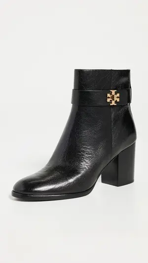 Tory Burch T Lock Heeled Ankle Boots - Perfect Black