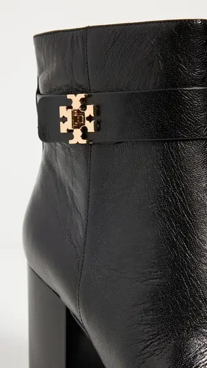 Tory Burch T Lock Heeled Ankle Boots - Perfect Black