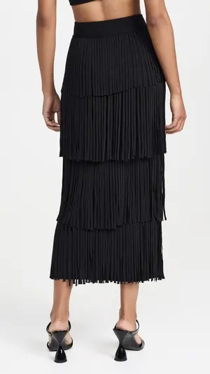 SIMONMILLER Za Za Knit Fringe Skirt - Black