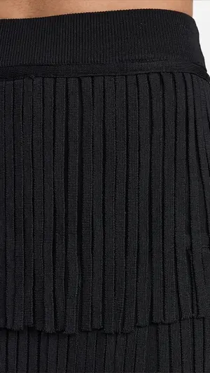 SIMONMILLER Za Za Knit Fringe Skirt - Black