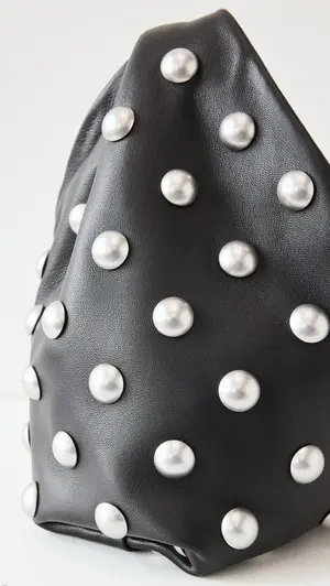 A.L.C. Simone Studded Lambskin Bag - Black/silver