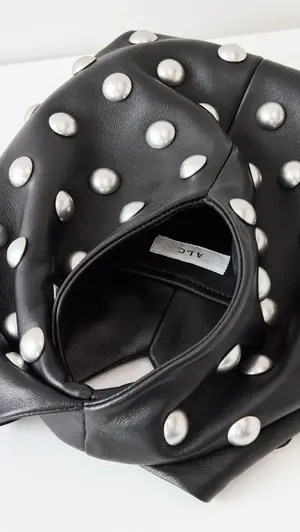 A.L.C. Simone Studded Lambskin Bag - Black/silver