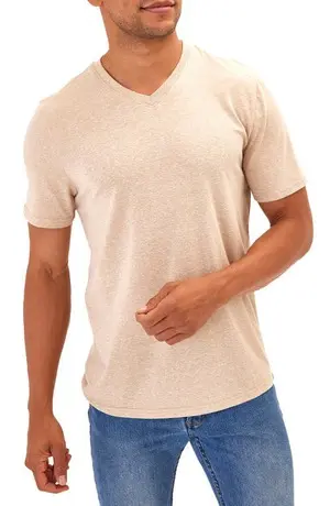 THREADS 4 THOUGHT V-neck Slub T-shirt Chai