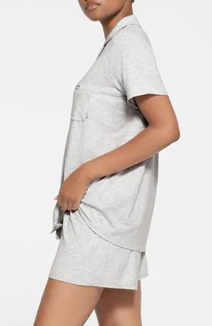 SKIMS Sleep Short Pajamas - Light Heather Grey