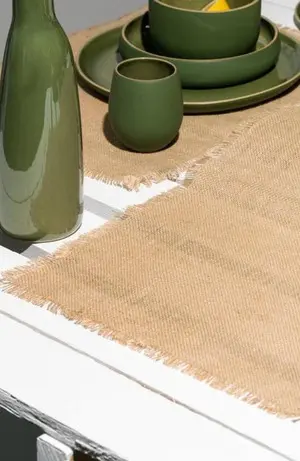 GHARYAN STONEWARE Jute Table Runner