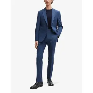 BOSS Regular-fit Single-breasted Stretch Wool-blend Suit