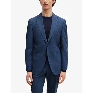 BOSS Regular-fit Single-breasted Stretch Wool-blend Suit