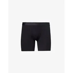 Sunspel Elasticated-waistband Stretch-cotton Trunks - Black