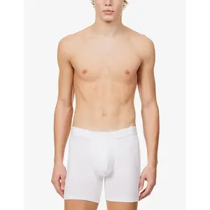 Sunspel Elasticated-waistband Stretch-cotton Trunks - White