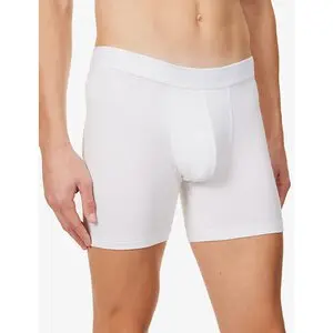 Sunspel Elasticated-waistband Stretch-cotton Trunks - White
