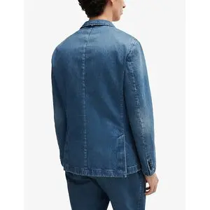 BOSS Slim-fit Double-breasted Denim Blazer