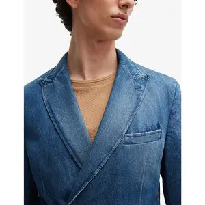 BOSS Slim-fit Double-breasted Denim Blazer