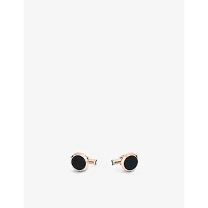 Montblanc Meisterstück Rose Gold-toned Stainless-steel And Onyx Cufflinks - One-color