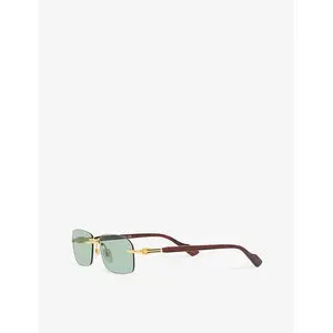 Gucci Rectangle-frame Polyamide Sunglasses - Light Red/brown
