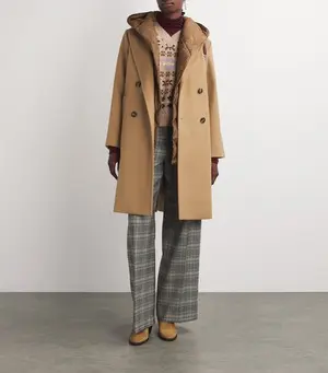Max Mara Wool Double-breasted Coat - Beige