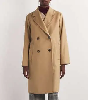 Max Mara Wool Double-breasted Coat - Beige