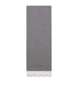 Saint Laurent Cashmere Logo Scarf - Grey
