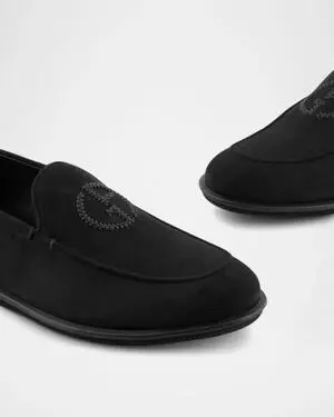 Giorgio Armani Suede Loafers - Solid Black