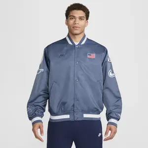 USA ダグアウト メンズナイキ ブレイキン サテンジャケット Nike Usa Dugout Breaking Satin Jacket - Blue | Editorialist