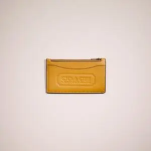 COACH® Restored Zip Card Case With Badge - Flax