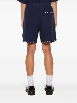 THE ELDER STATESMAN Contrasting-stitch Linen Shorts