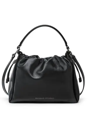 Brunello Cucinelli Leather Bucket Bag - Black